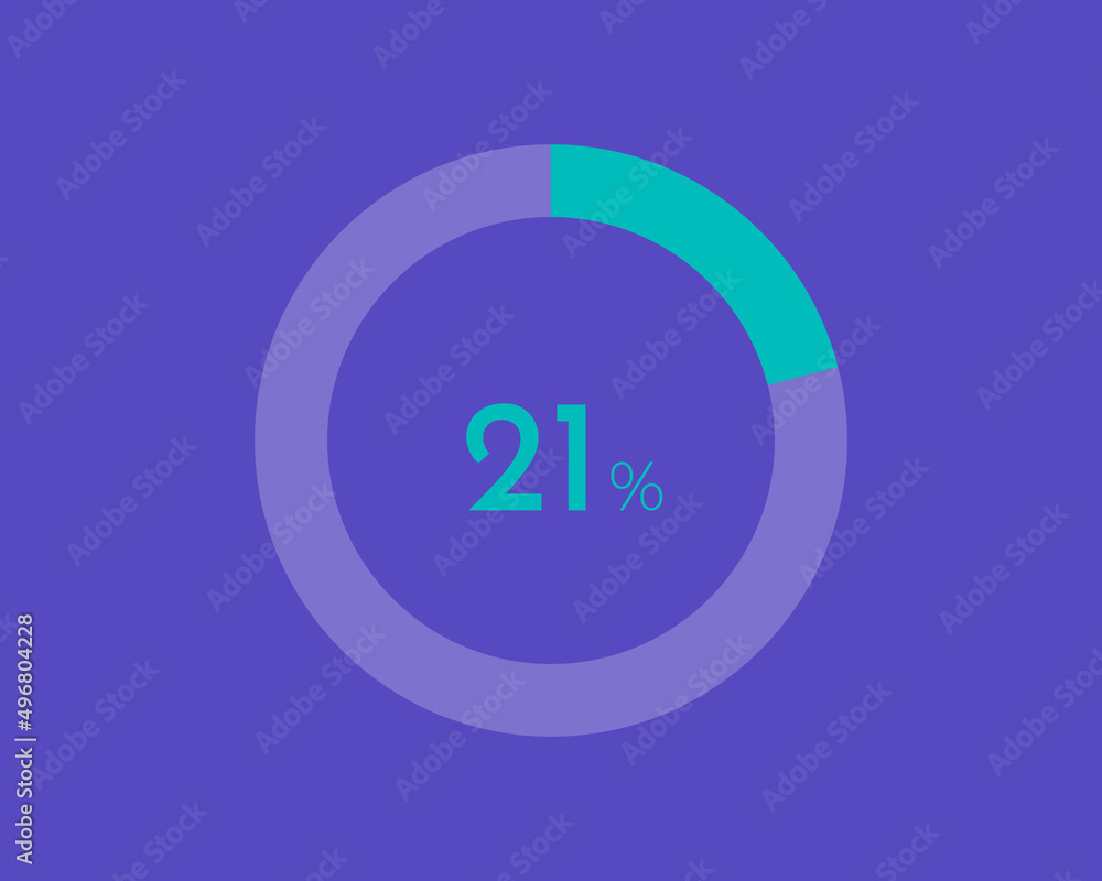 21 Percentage diagrams on blue color background HD, pie chart for Your documents, reports, 21% ...