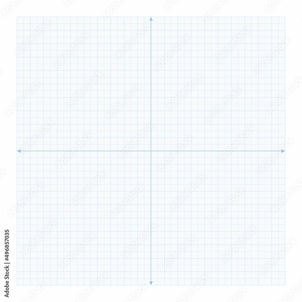 Vector illustration blue plotting graph paper grid isolated on white ...