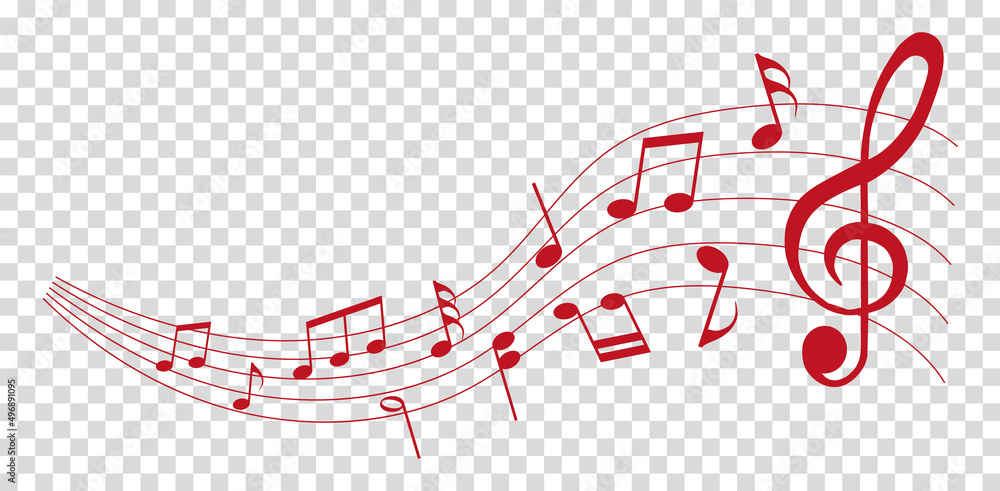 Red Music Notes
