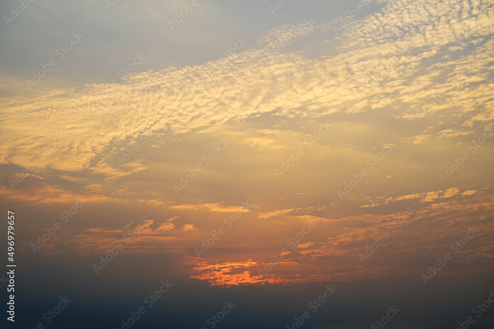 Landscape fantastic Sunset or sunrise with rays of light through the ...