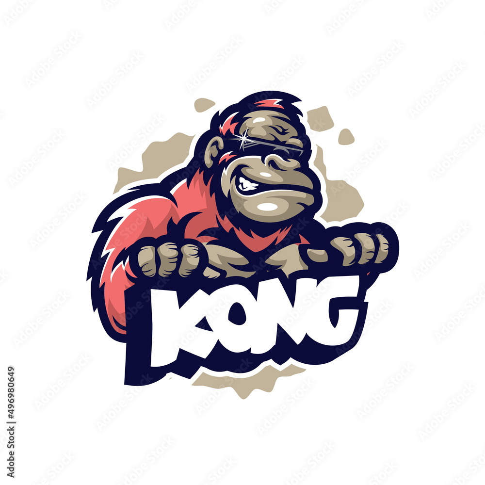 Kong mascot logo design vector with modern illustration concept style ...