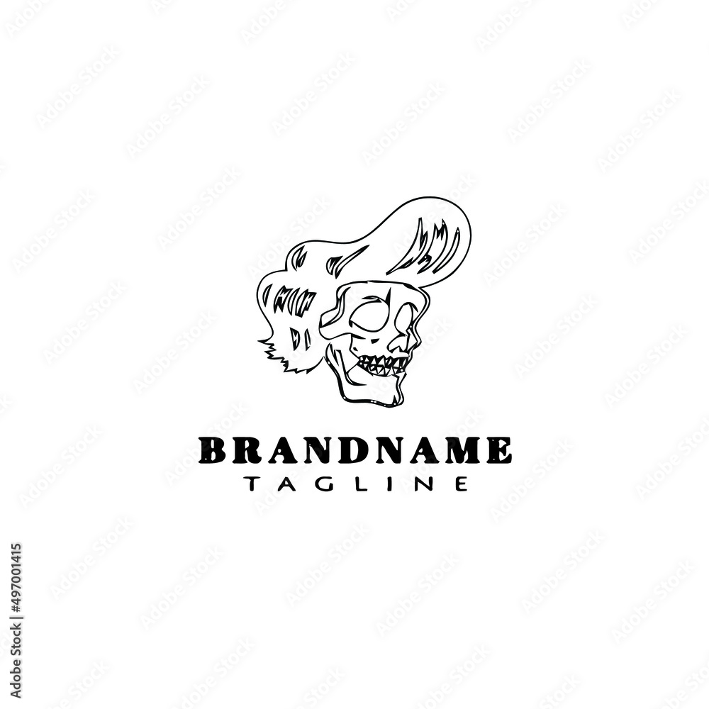 greaser logo cartoon black icon design isolated vector illustration ...