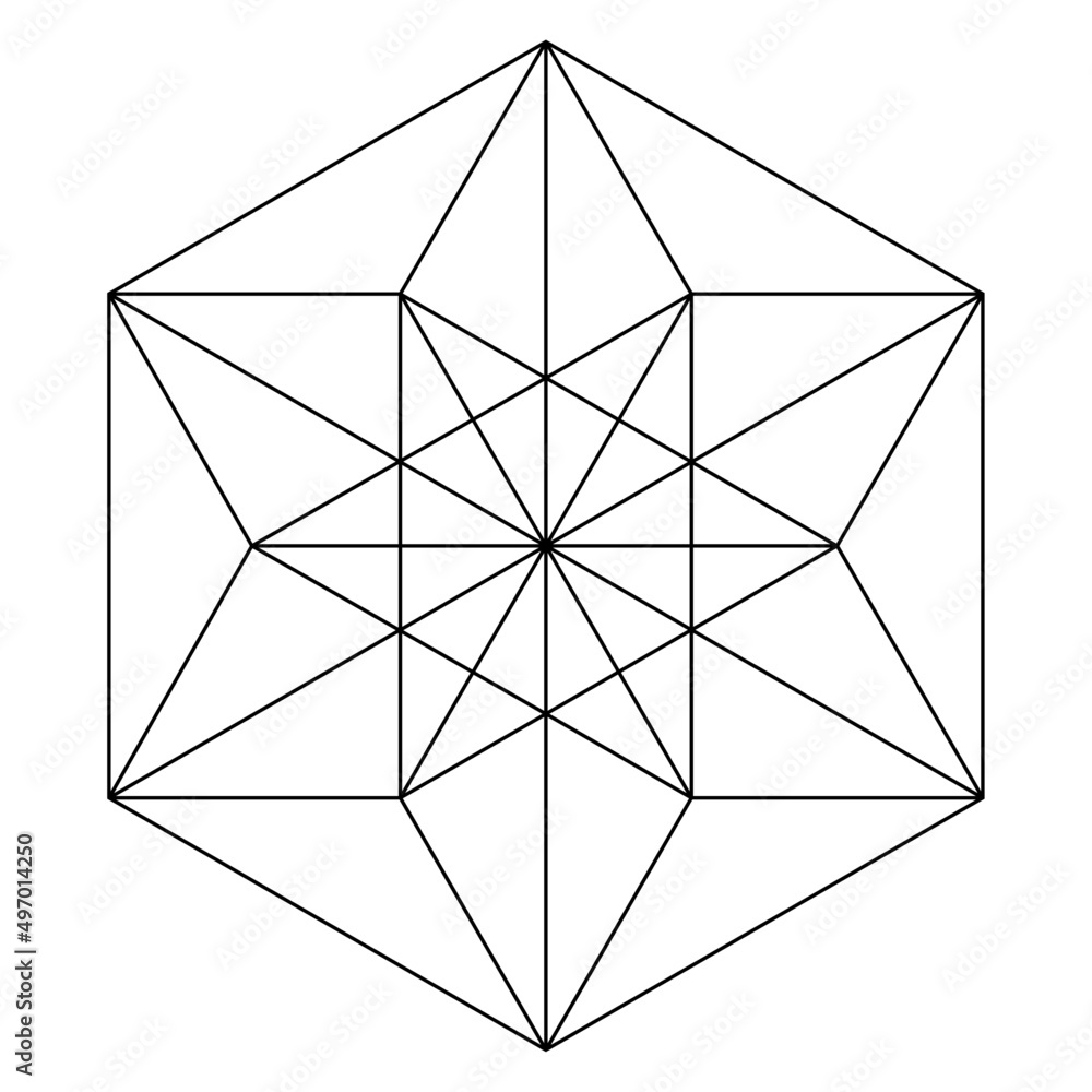 Sacred Geometry Vector Equilibrium Line Art Stock Vector | Adobe Stock