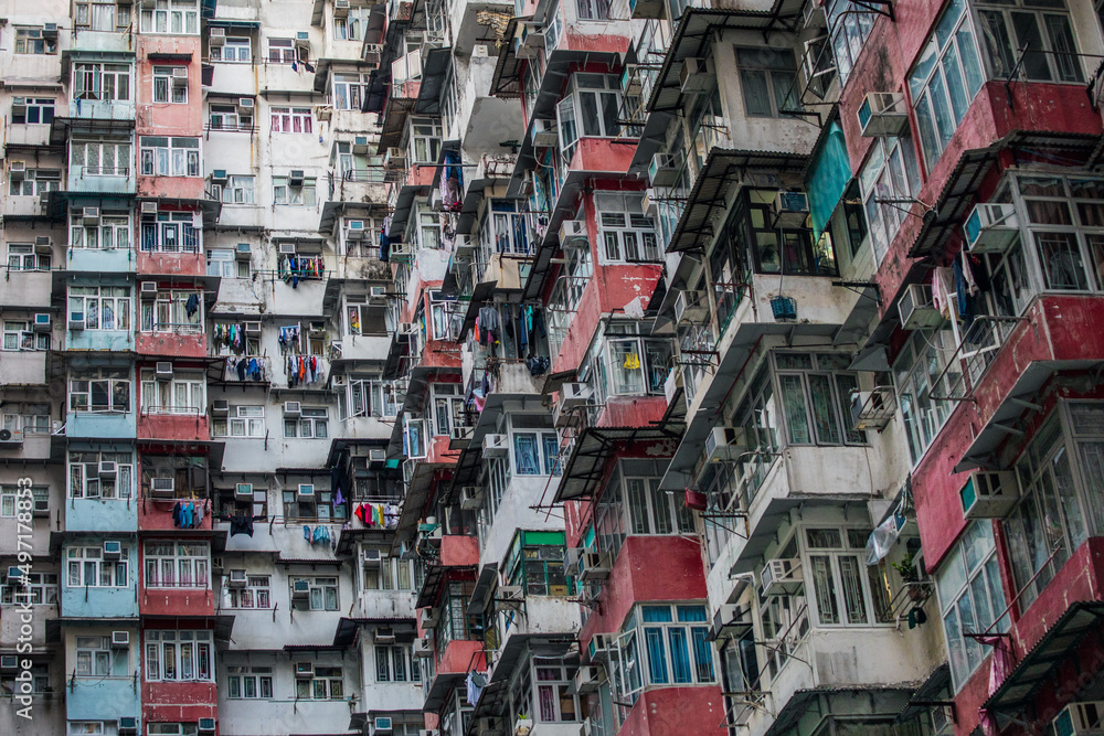 Hong Kong - 10 may 2019: Yik Cheong Building. Known as The Monster ...