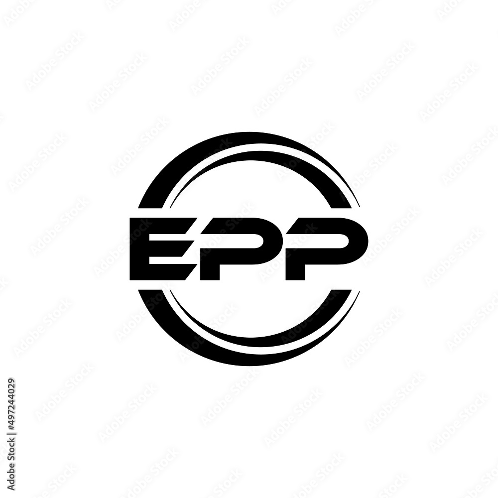 EPP letter logo design with white background in illustrator, vector ...
