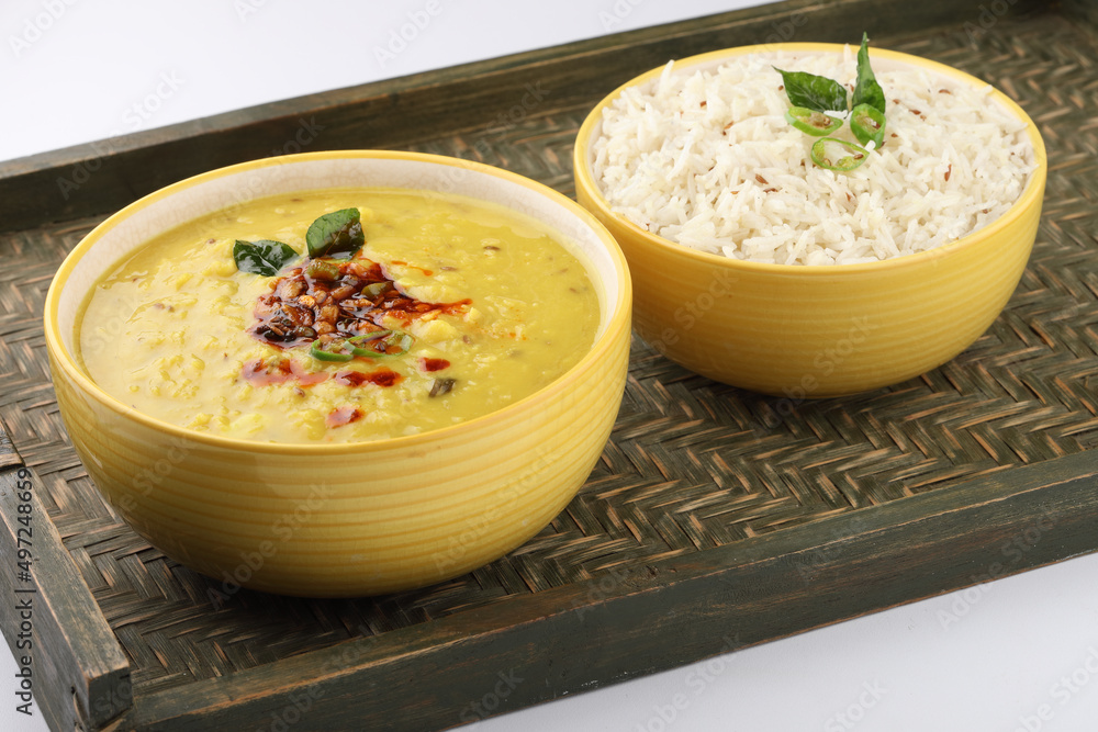 Indian popular food Dal fry or traditional Dal Tadka Curry or yellow ...