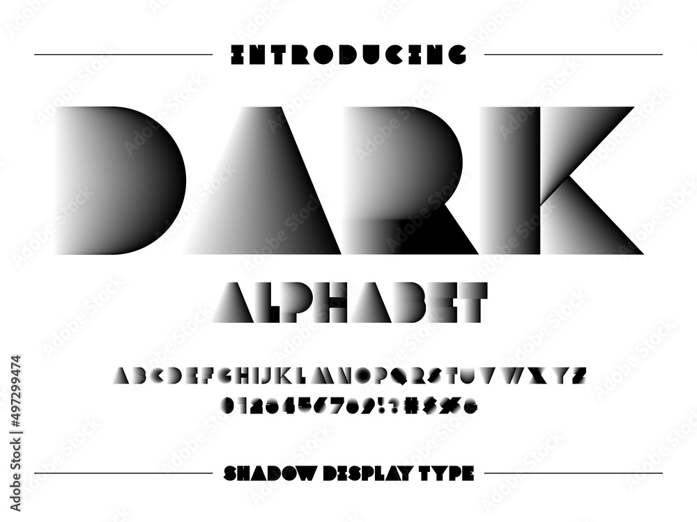 Vector de Stock Vector of modern bold shadow display alphabet design ...