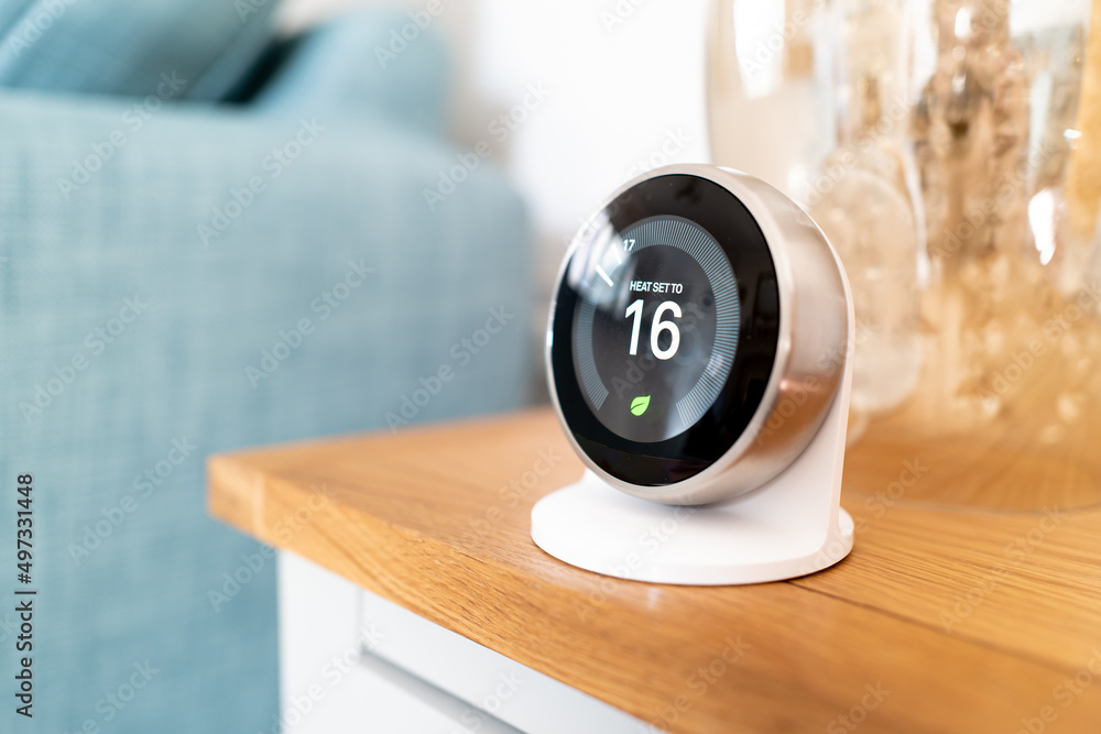 Shallow focus of the OLED display showing the central heating ...