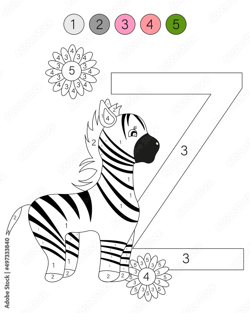 Coloring book alphabet with animals. ABC coloring page for kids with ...
