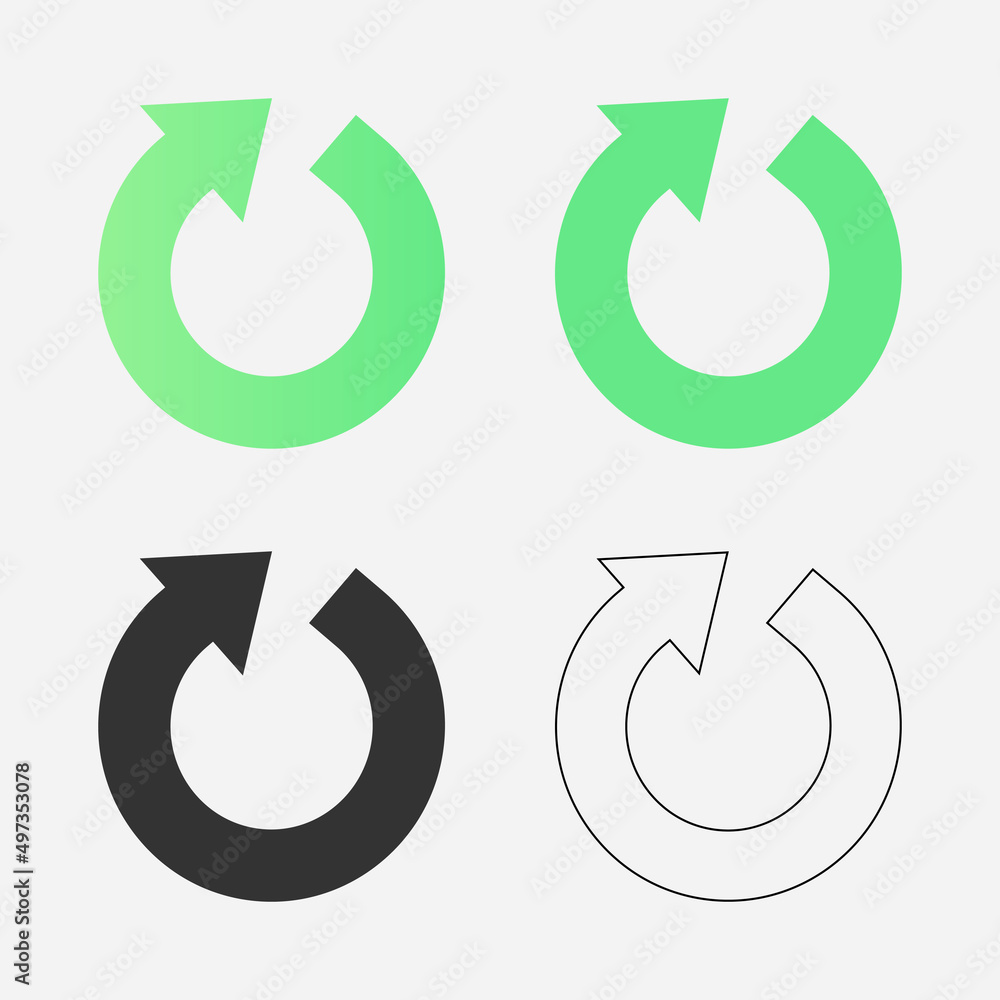 Refresh symbol or Reload icon set in flat style design for website ...