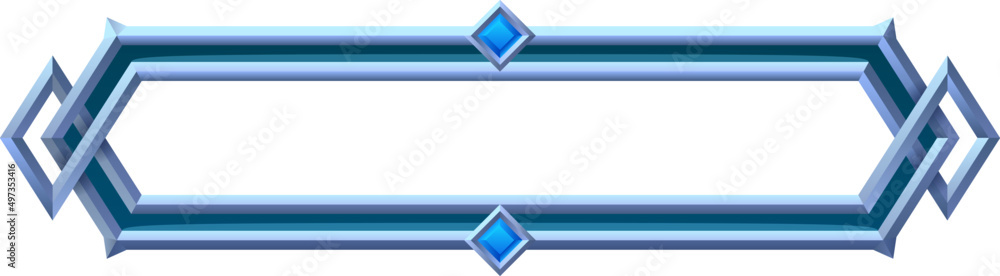 Empty rectangle frame in medieval style for game ui design. Vector cartoon user interface ...