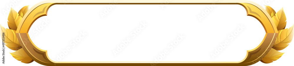 Empty Rectangle Frame In Medieval Style For Game Ui Design Vector Cartoon User Interface