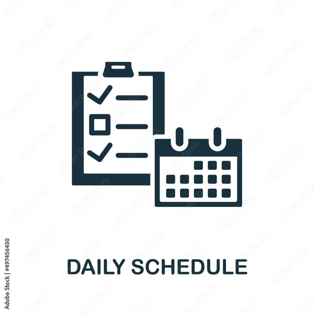 Daily Schedule icon. Monochrome simple Daily Schedule icon for ...