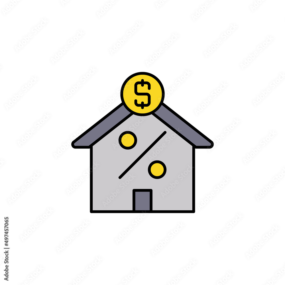 mortgage, interest, money line icon. Elements of finance illustration ...