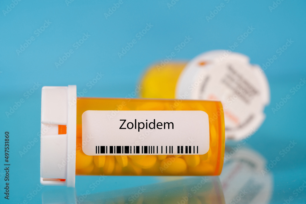 Zolpidem. Zolpidem pills in RX prescription drug bottle Stock Photo ...