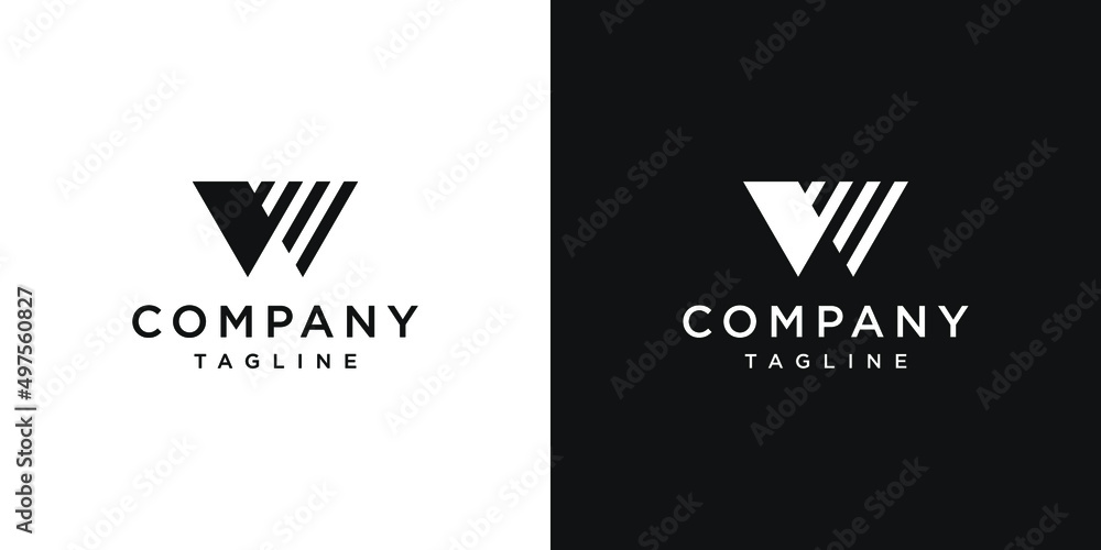 Creative Letter W Monogram Logo Design Icon Template White and Black ...