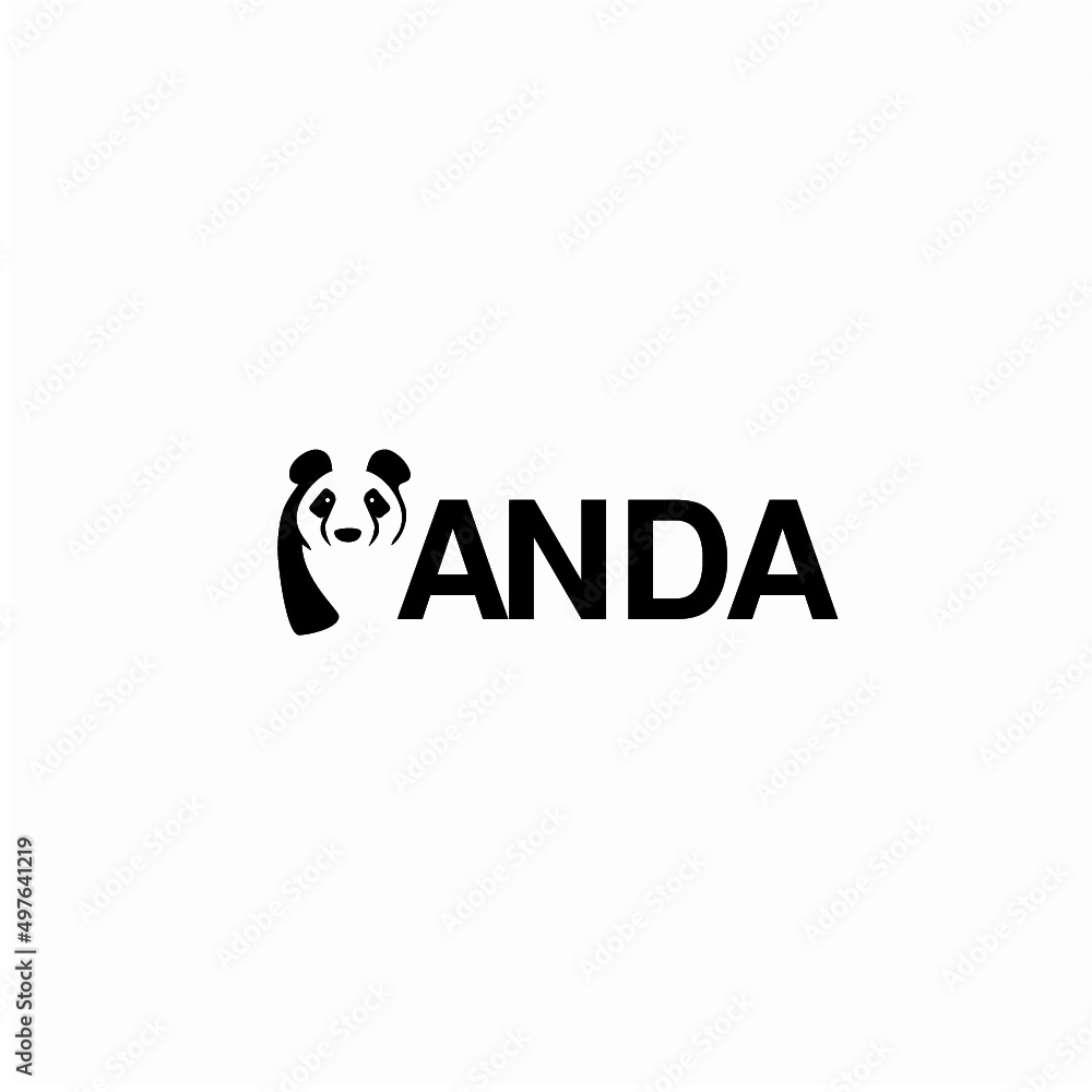 LOGO PANDA LETTER P LOGO ANIMAL Stock Vector | Adobe Stock