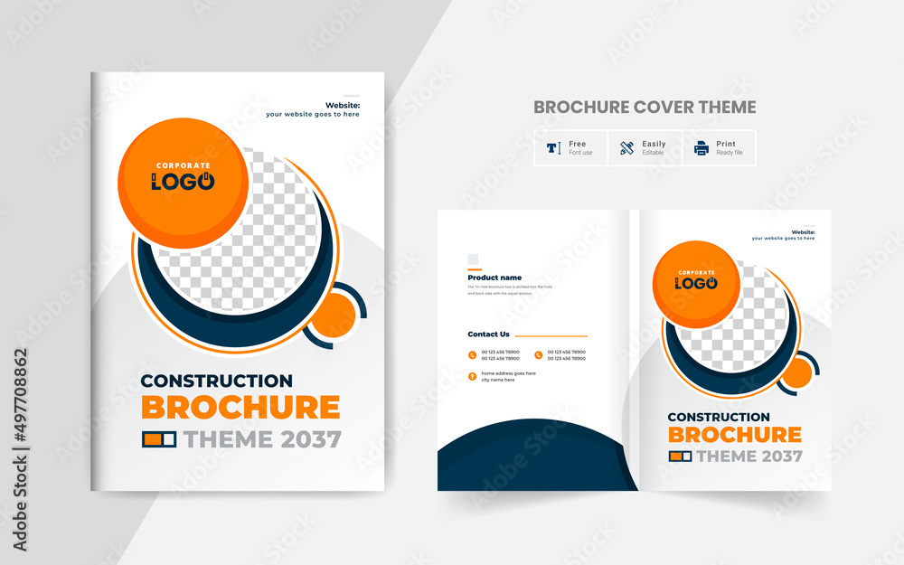 Construction Real estate brochure cover page annual report book cover ...