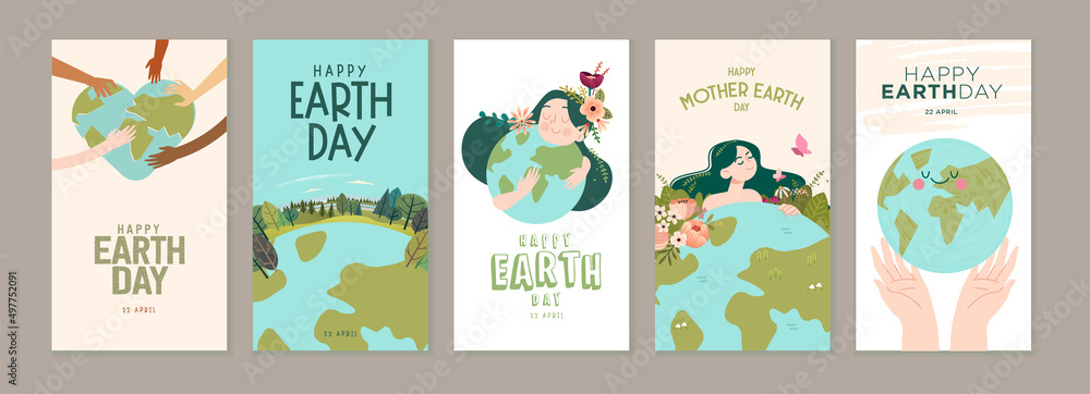 Earth day illustration set. Vector concepts for graphic and web design ...
