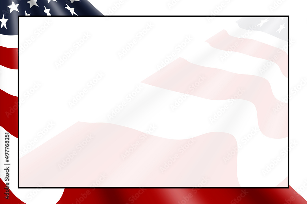 flag american holiday border frame banner america presentation slide ...