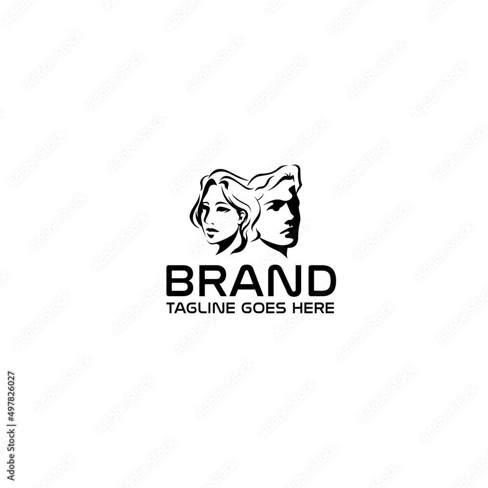 Men and Women Face Logo Vector Stock Vector | Adobe Stock
