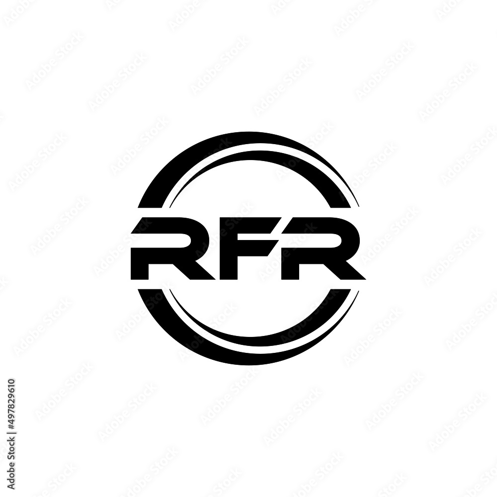 Vector de Stock RFR letter logo design with white background in ...