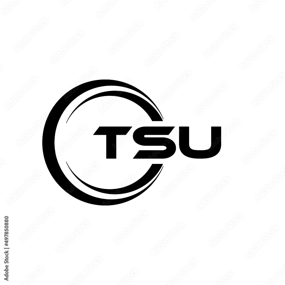 TSU letter logo design with white background in illustrator, vector ...