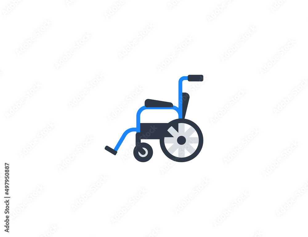 Vector de Stock Manual Wheelchair vector flat emoticon. Isolated Manual ...
