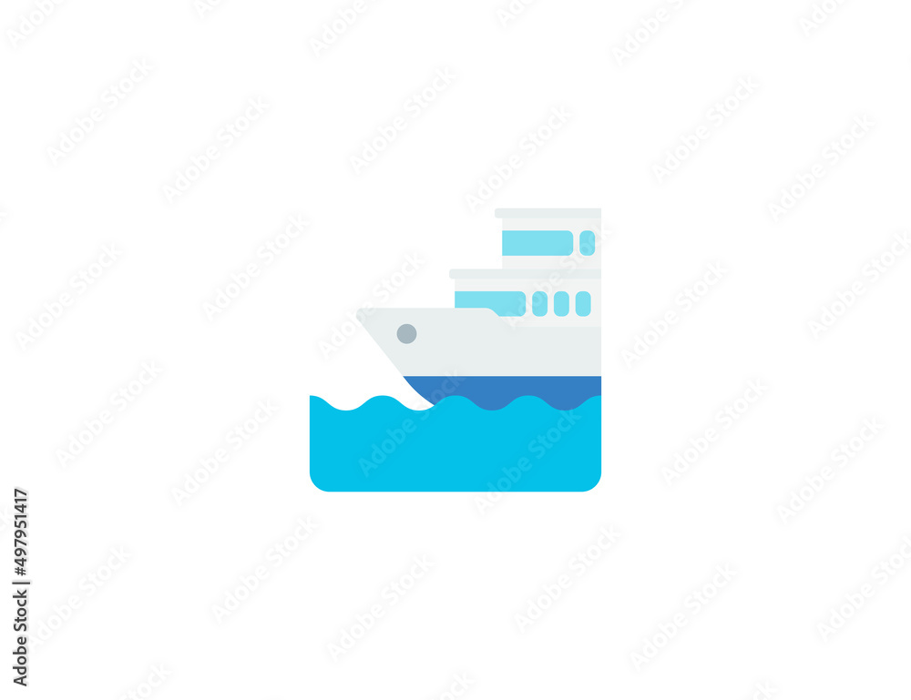 Ferry vector flat emoticon. Isolated Ferry illustration. Ferry icon ...