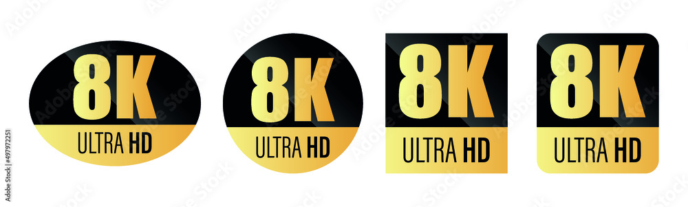 เวกเตอร์ Stock 8K ULTRA HD icon. Vector 8K symbol of High Definition ...
