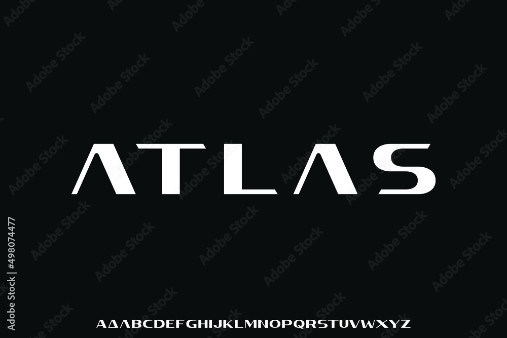 Atlas alphabet typeface font design, suitable for creative design ...