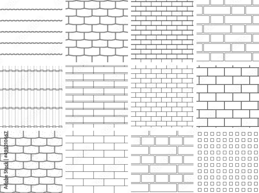 seamless hatch pattern of architectural texture background- brick and ...