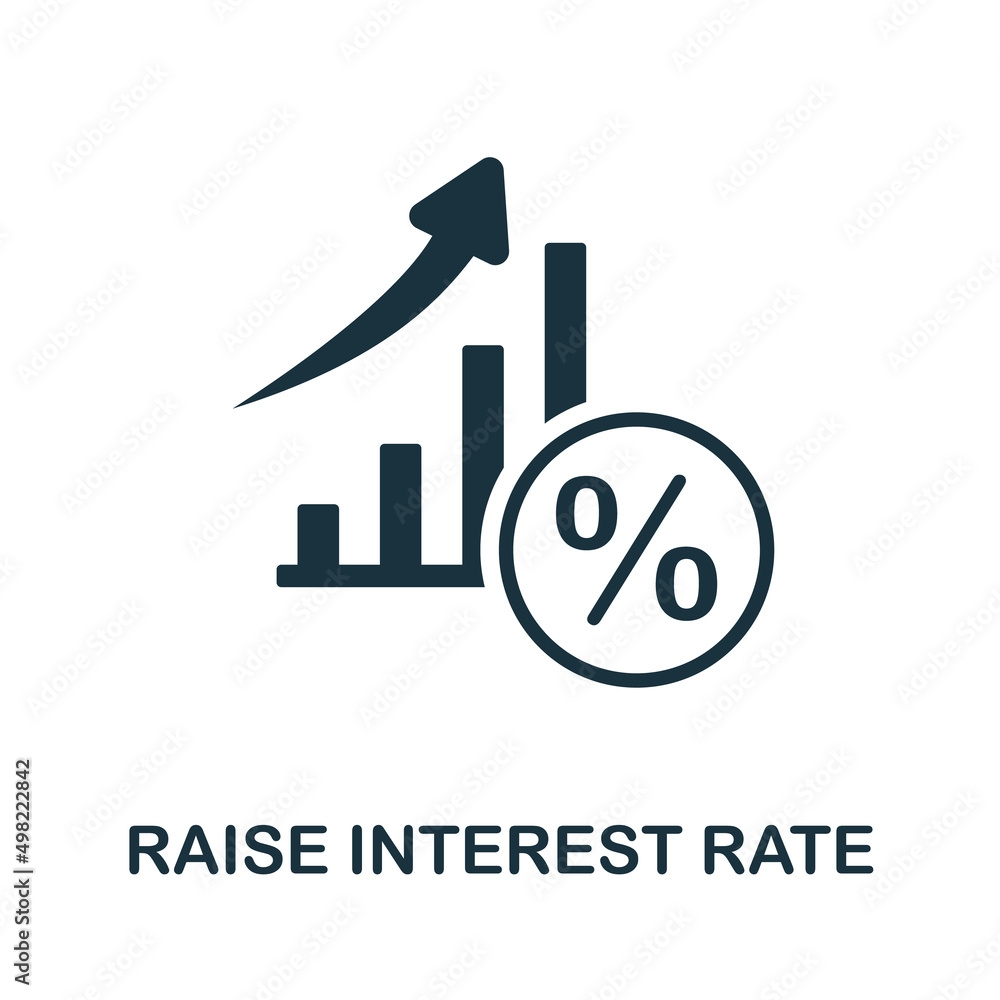 Raise Interest Rate icon. Monochrome simple Raise Interest Rate icon ...