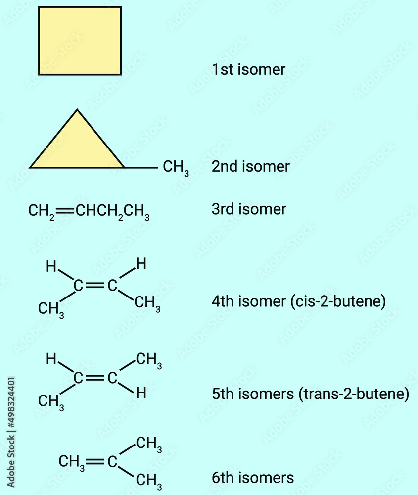 Six types of isomer structure Stock Vector | Adobe Stock
