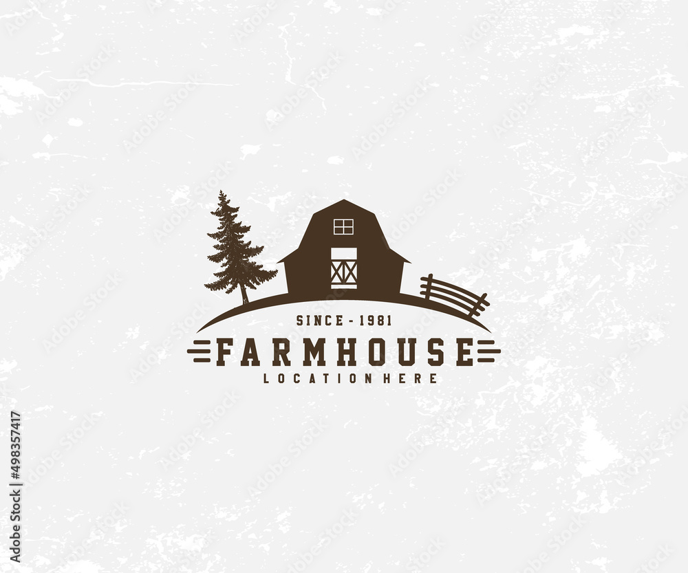 Vector de Stock Farm ranch with paddock logo horse logo design graphic vector image | Adobe Stock