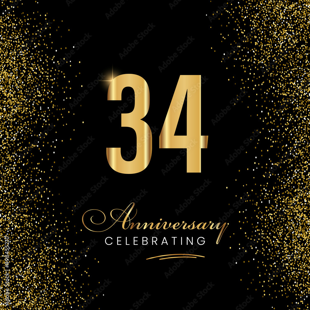Image vectorielle Stock 34 Year Anniversary Celebration Vector Template ...