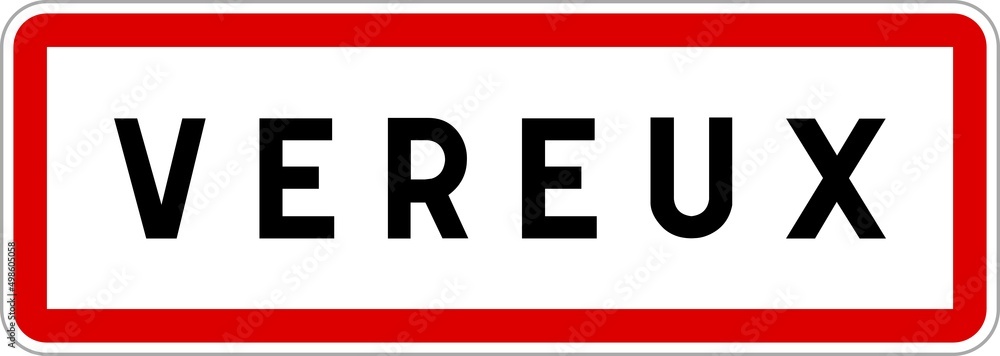 Ilustración de Stock Panneau entrée ville agglomération Vereux / Town ...
