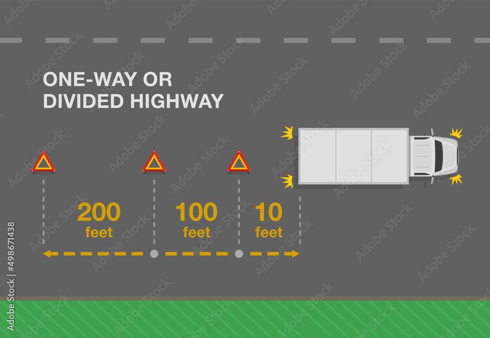 Heavy vehicle driving rules and tips. Hazard or warning triangle ...