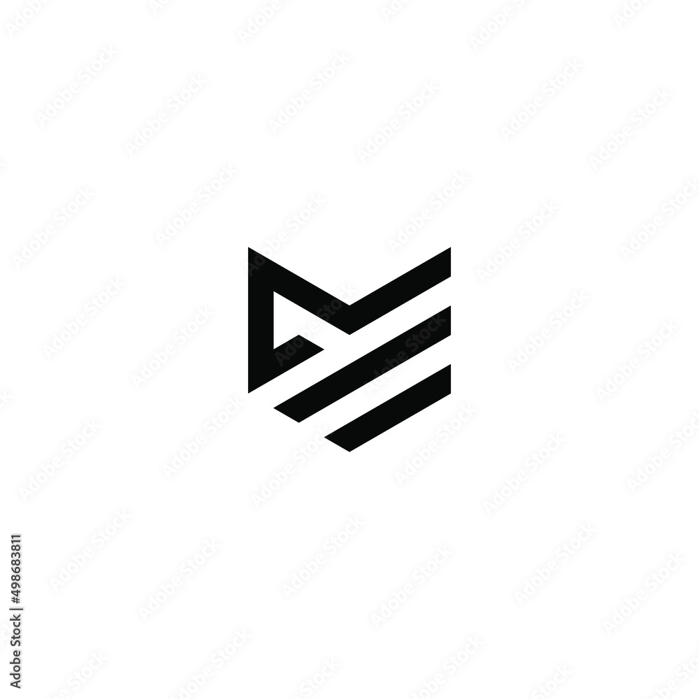 Letter M line logo design. Linear creative minimal monochrome monogram ...