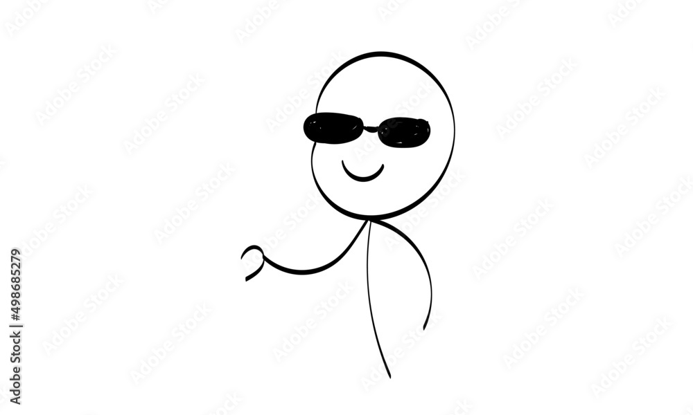 Vector Stickman Character illustration. Sketch stick figure isolated ...
