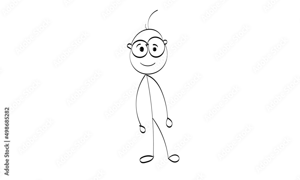 Vector Stickman Character illustration. Sketch stick figure isolated ...