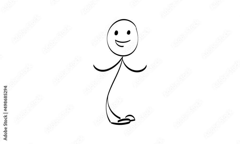 Vector Stickman Character illustration. Sketch stick figure isolated ...