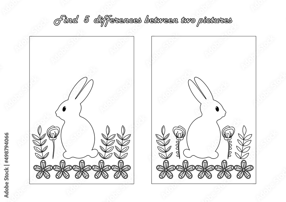 Find 10 differences. Educational game for children. Coloring book page ...