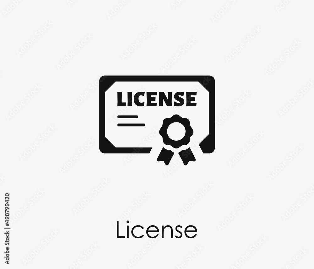 Stock-Vektorgrafik „License vector icon. Editable stroke. Symbol in ...