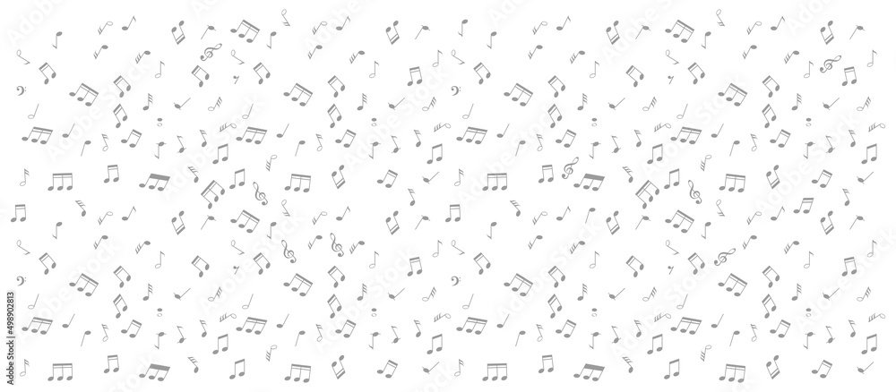 Music note background, musical symbols, notes and treble clef vector ...