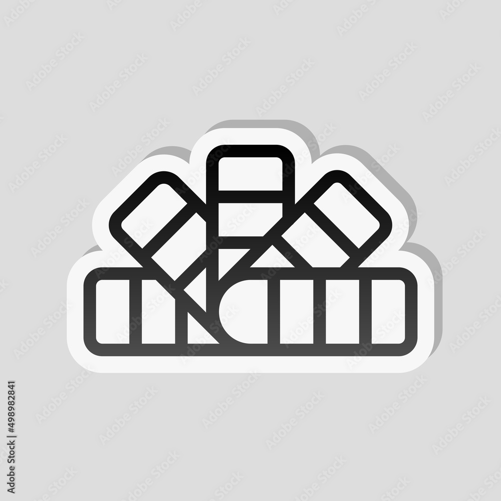 Swatches palette, color samples, simple icon. Linear sticker, white ...