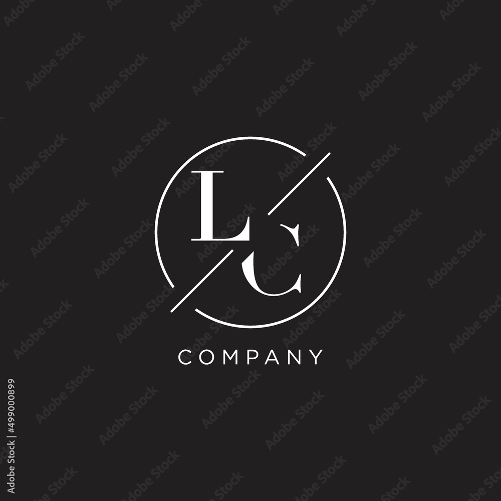 Letter LC logo with simple circle line. Creative look monogram logo ...