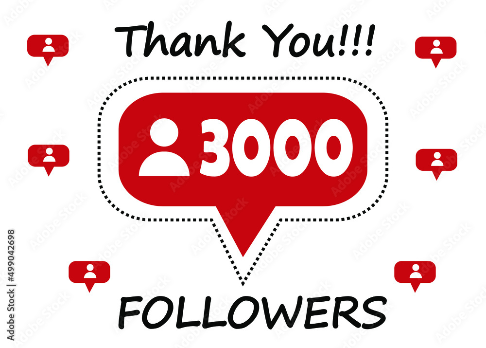3000 followers. Banner for social media with thanks. Vector ...