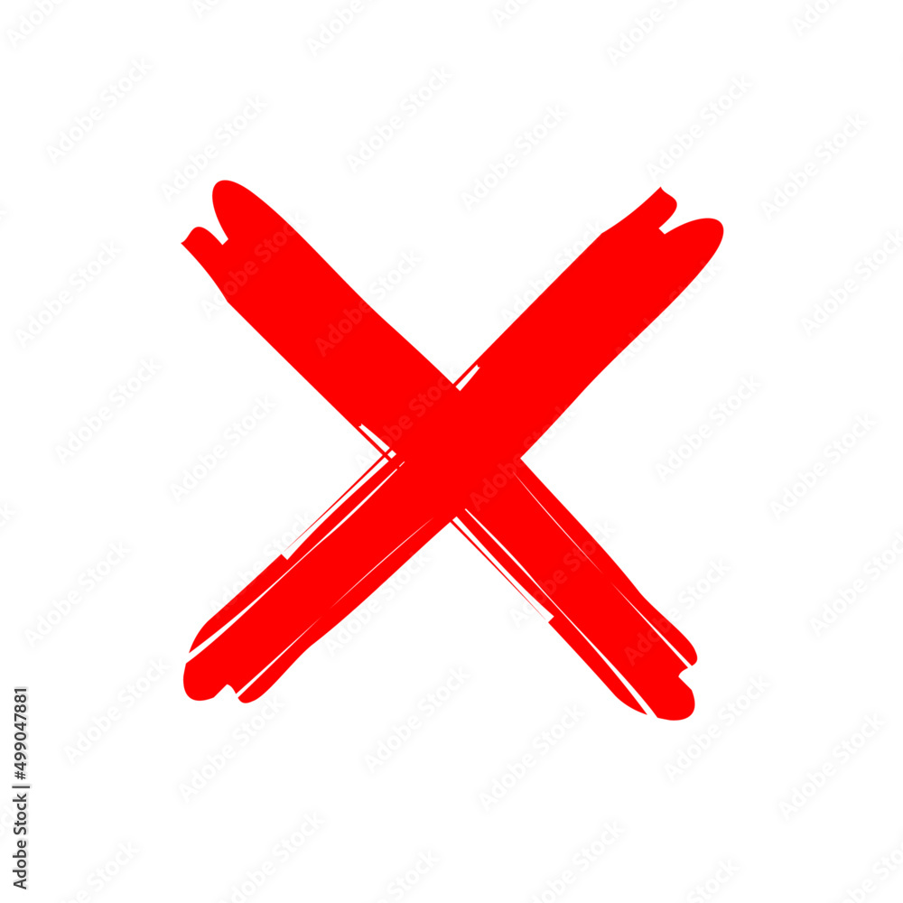 paintbrush letter X. Red cross sign vector Stock Vector | Adobe Stock