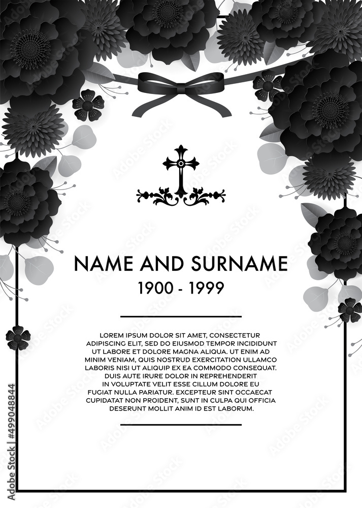 Memorial & Funeral Card Stock Vector | Adobe Stock